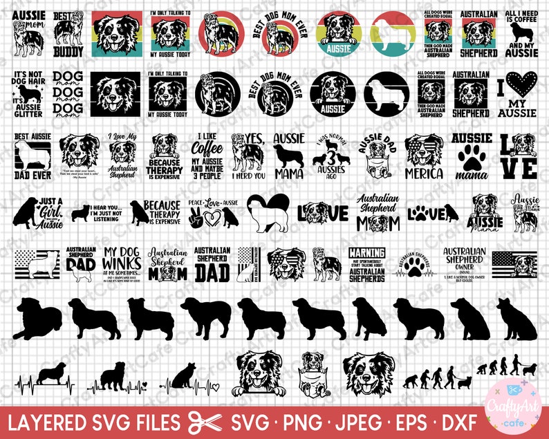 Australian Shepherd Svg Bundle Cricut Australian Shepherd Png Bundle ...