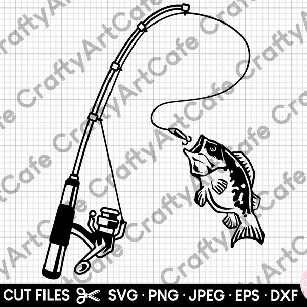 Bent Fishing Rod Svg - Etsy