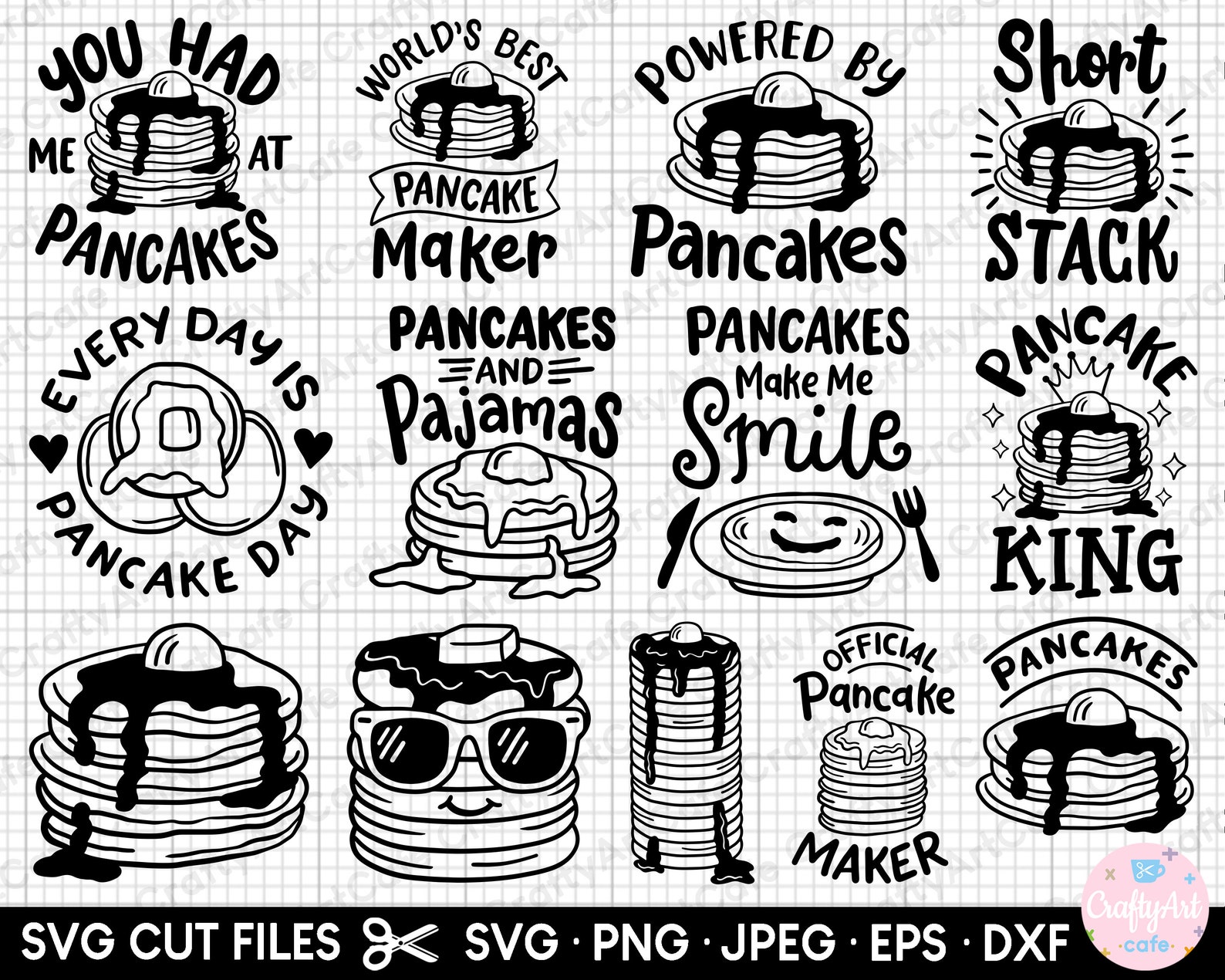 Pancake Svg Bundle Cricut Cut File Pancake Png Bundle Pancake Vector ...
