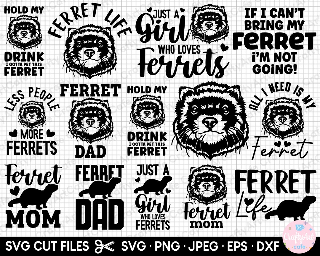 Ferret Svg Bundle Cricut Ferret Png Bundle Commercial Use Ferret Svg ...