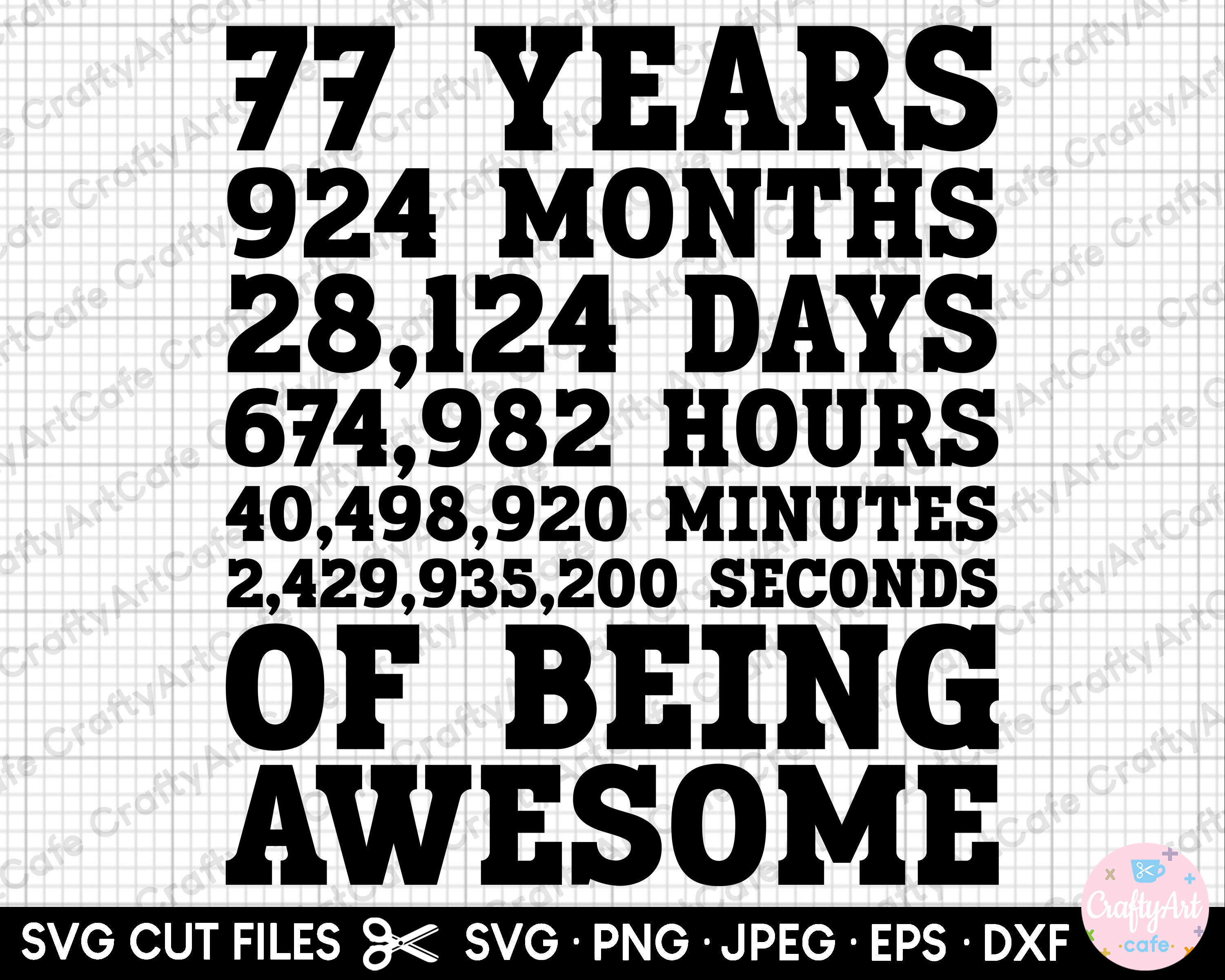 77th Birthday Svg 77 Years Old Svg 77th Birthday Png - Etsy