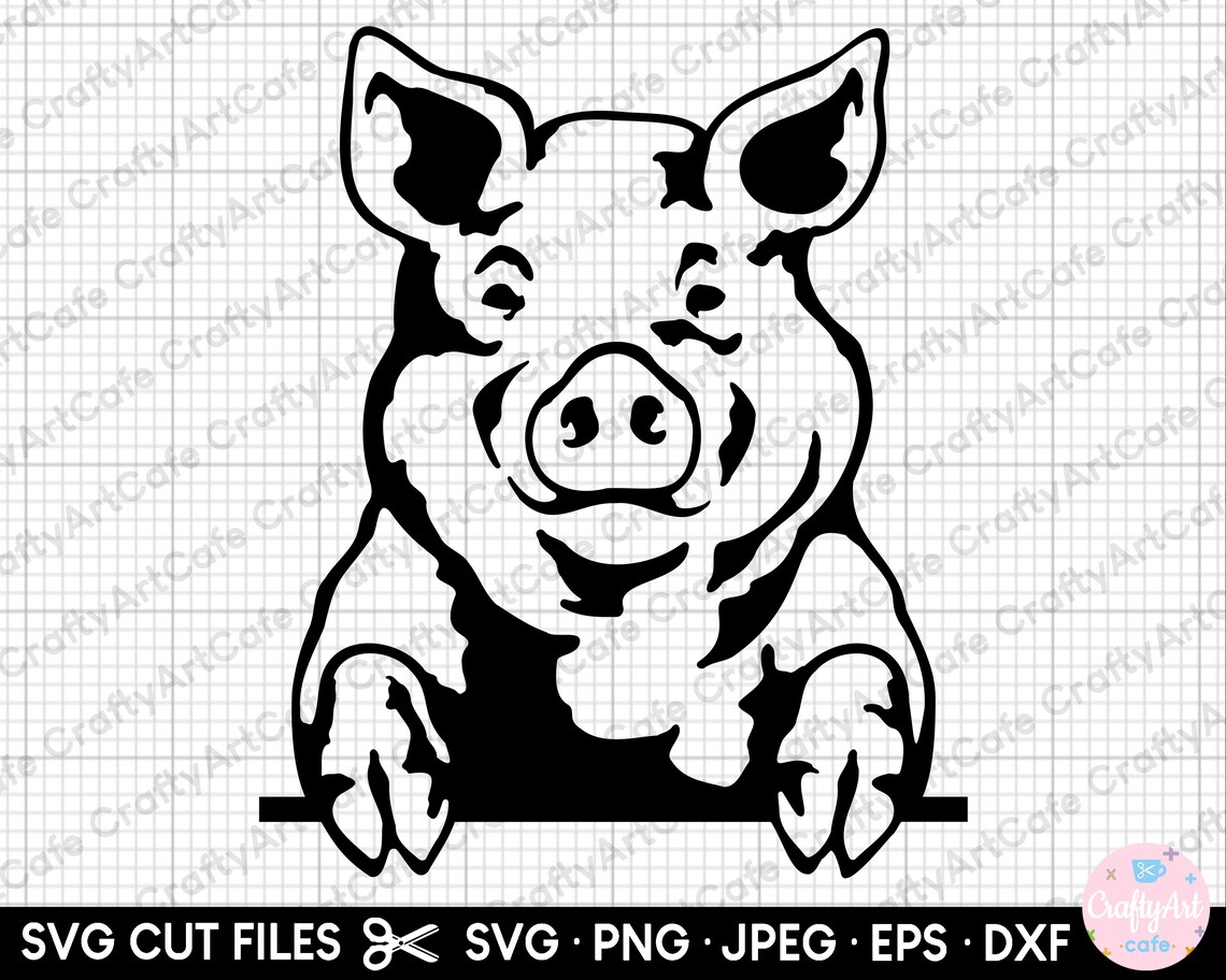 Pig Peeking Svg Pig Peeking Png Pig Peeking Vector Pig Peeking Cut File ...