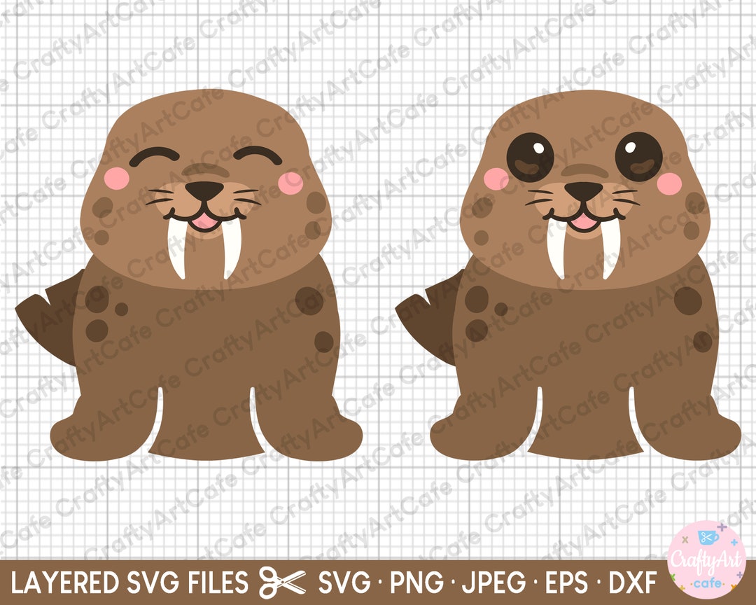 Baby Walrus Svg Cute Walrus Svg Baby Walrus Png Cute Walrus Png Kawaii ...
