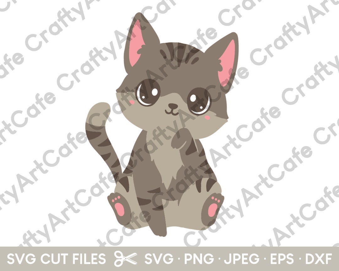 Gato SVG Gatito SVG Gato PNG Lindo Gato Archivo de corte en capas para ...