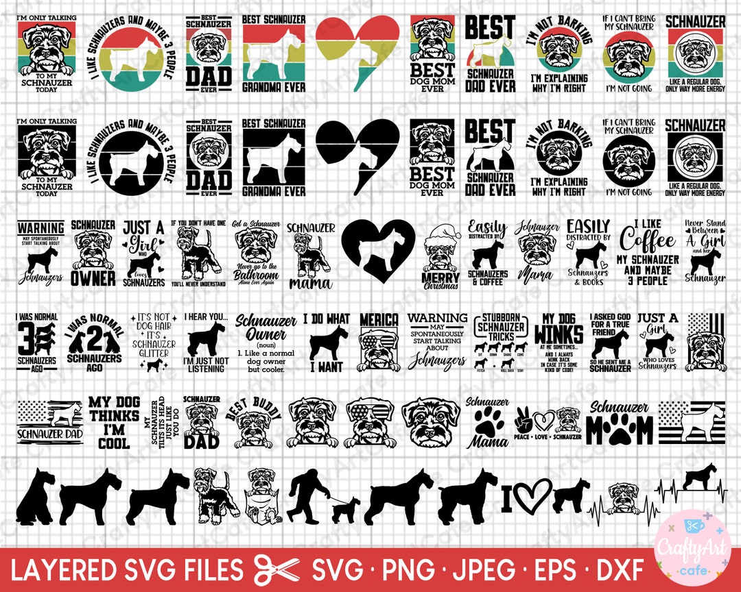 Schnauzer Svg Bundle Cricut Schnauzer Png Bundle Schnauzer Cut File ...