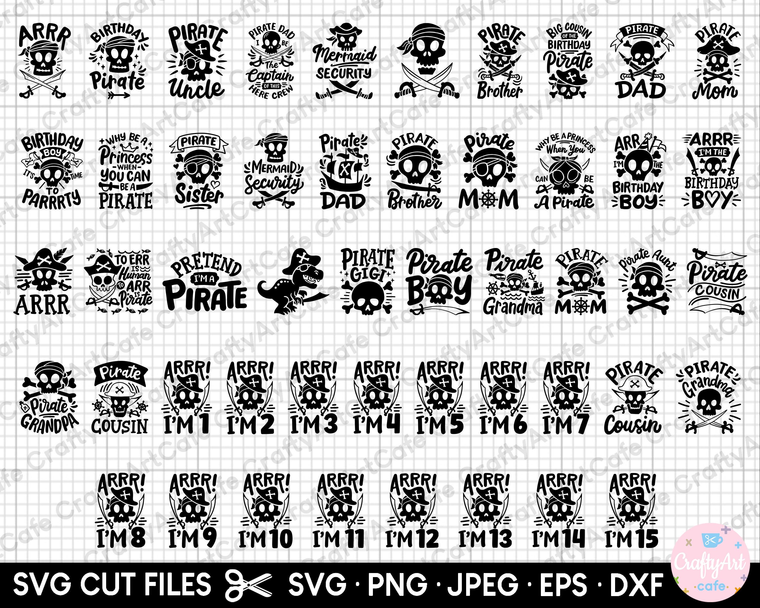 Pirate Themed Birthday Svg Bundle Cricut Pirate Birthday Png Jpeg ...