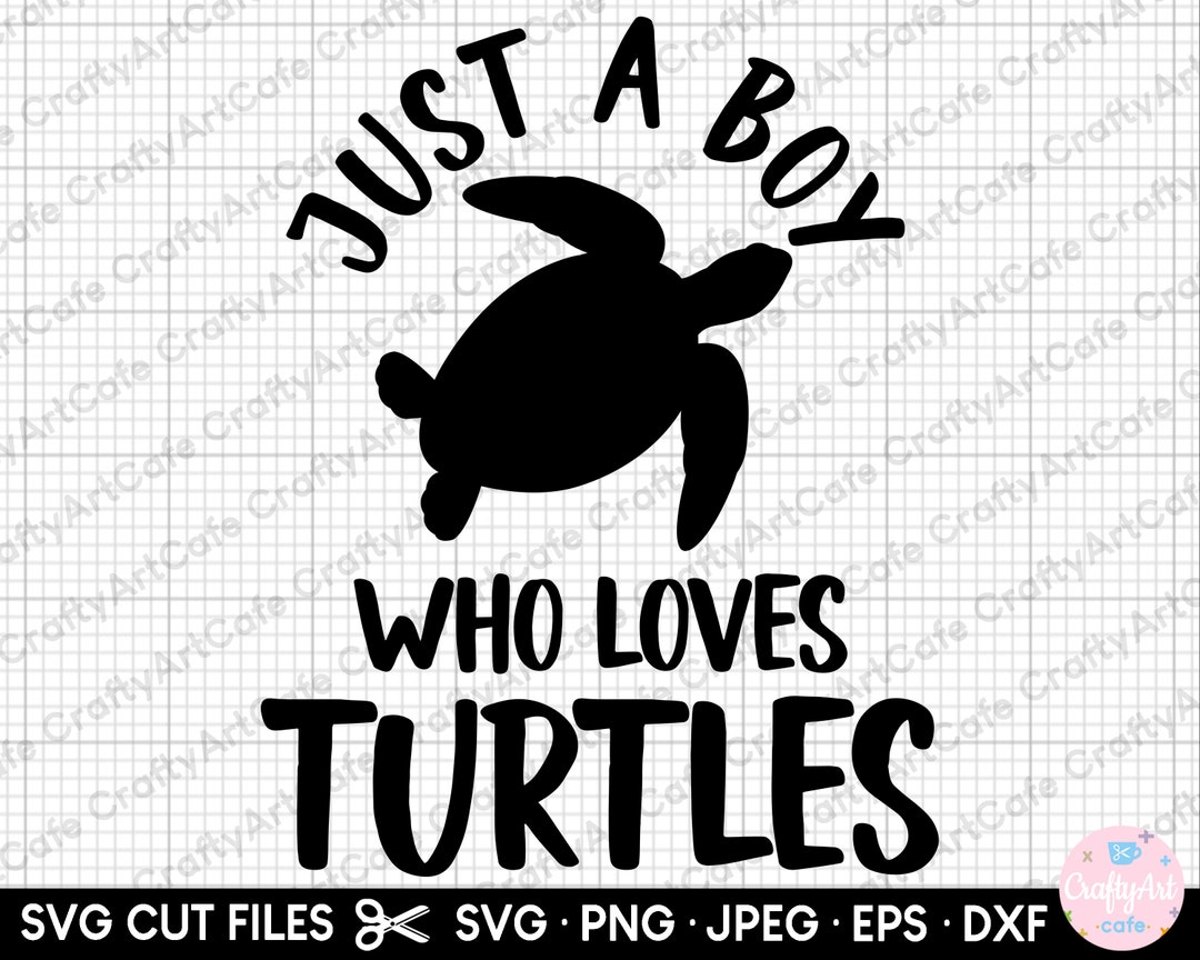 Turtle Svg Turle Png Turtle Shirt Design Cricut Just a Boy Who Loves ...