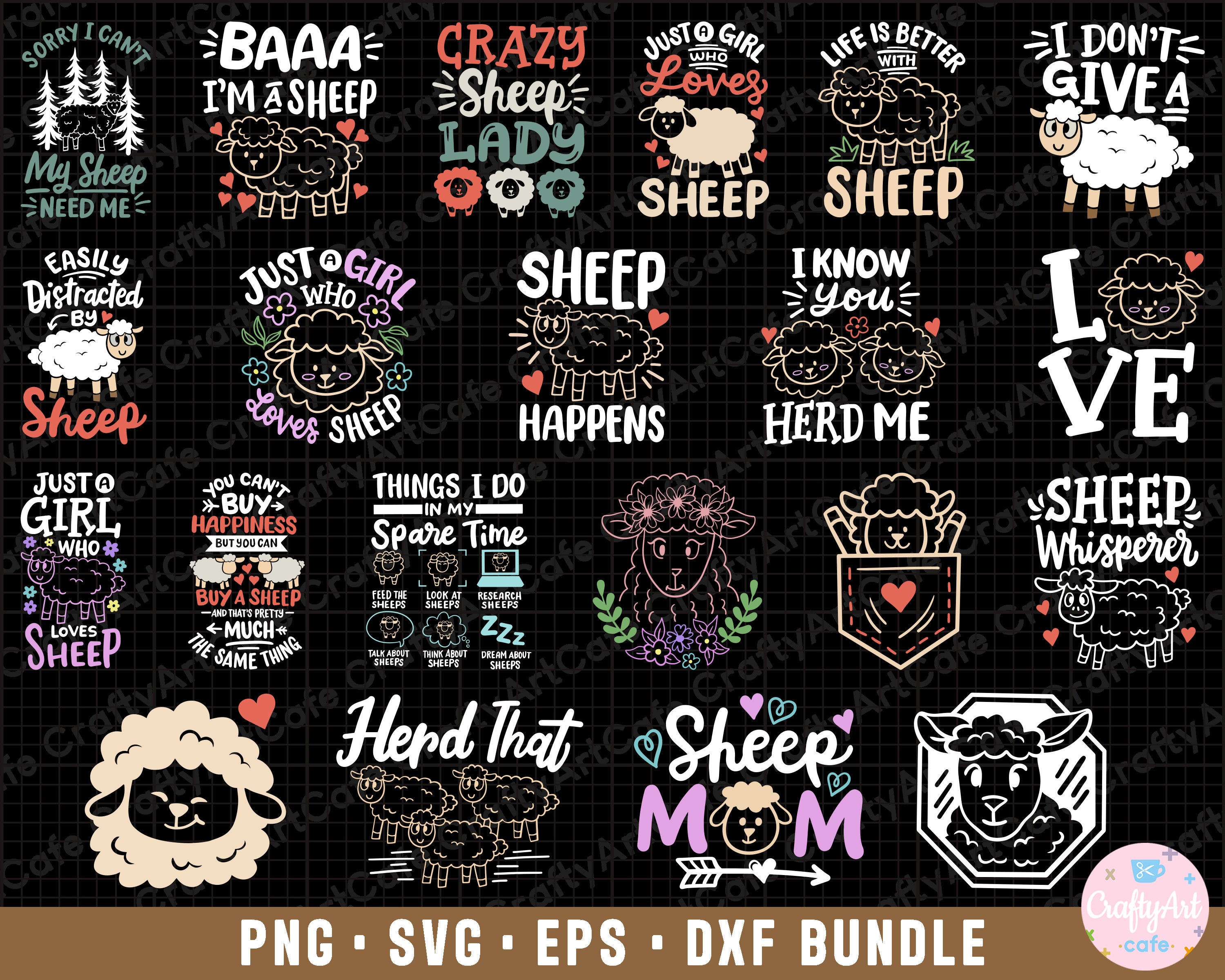 Sheep Png Sheep Svg Sheep Png Bundle Sublimination Commercial Use Sheep ...