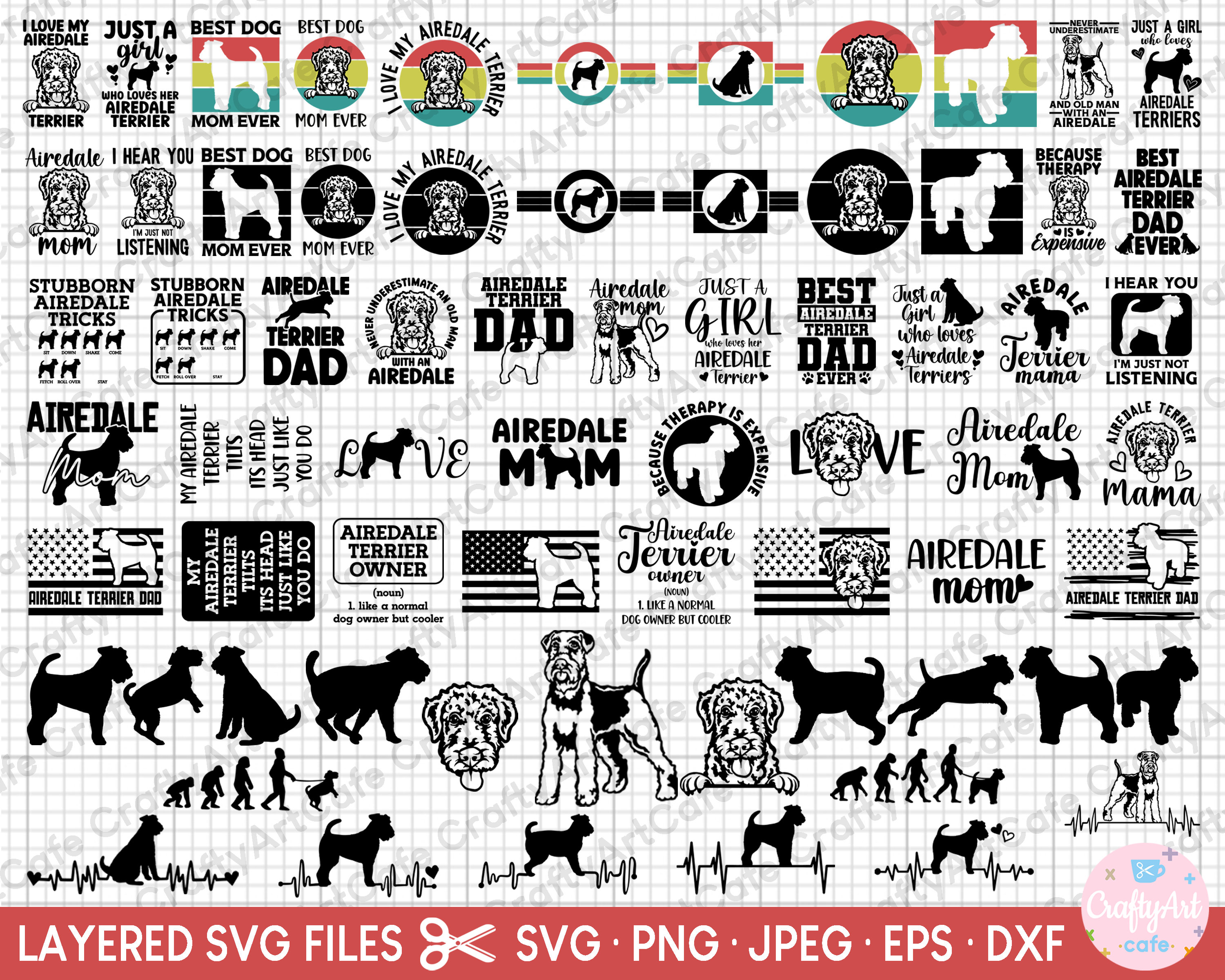 Airedale Terrier Svg Bundle Airedale Png Bundle Cricut Cut - Etsy