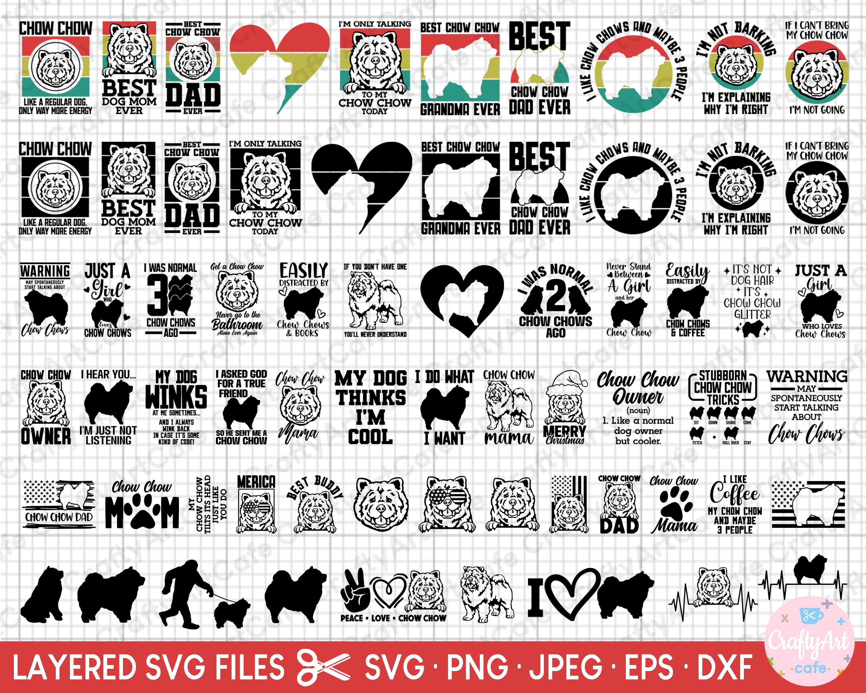 Chow Chow Svg Bundle Cricut Free Commercial Use Chow Chow Peeking Svg ...