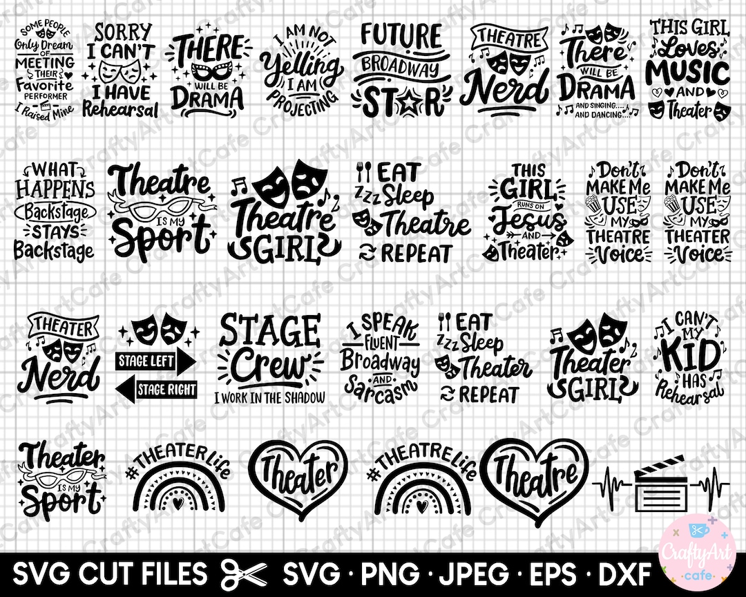 Theater Svg Bundle Theater Png Bundle Cricut Cut Files Theater Shirt ...
