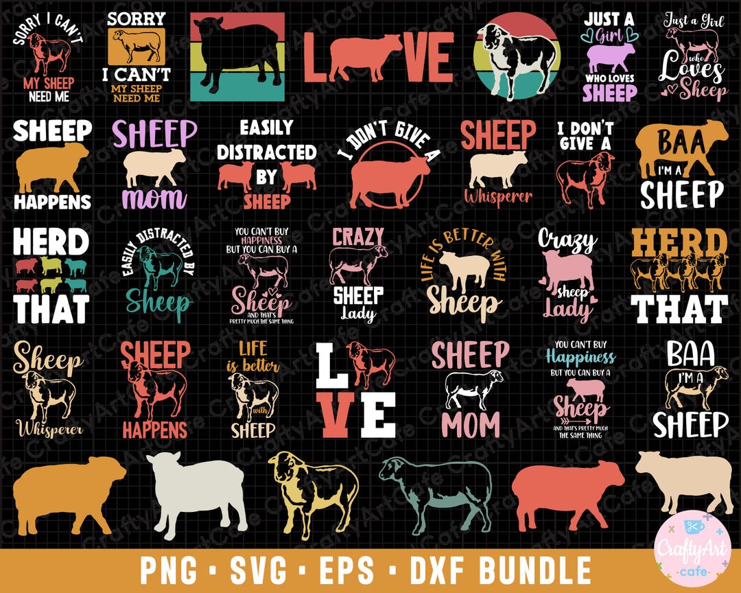 Sheep Png Sheep Svg Sheep Png Bundle Sublimination Commercial Use Sheep ...