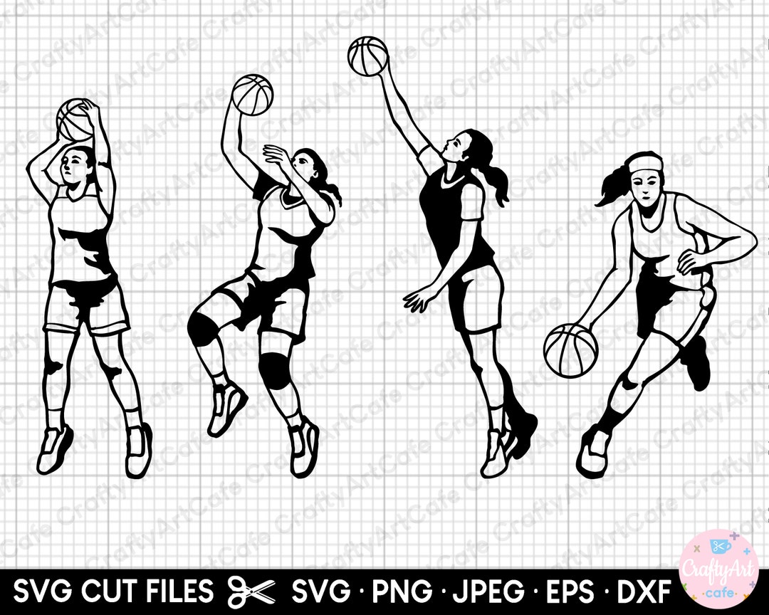 Basketball Player Female Svg Bundle Clipart Basketball Player Girl ...
