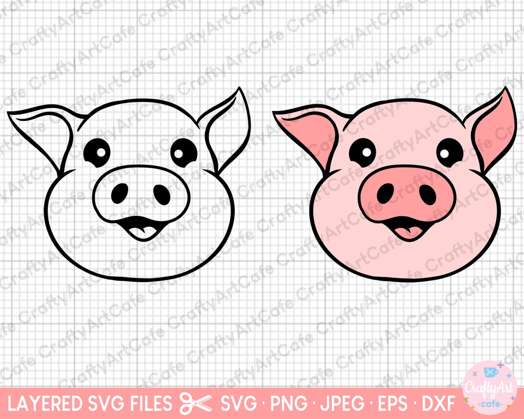 Pig Head Svg Png Eps Dxf Jpg Clipart Vector Commercial Use - Etsy