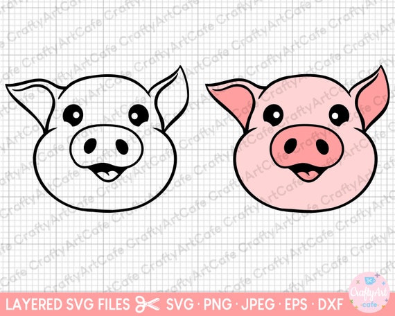 Pig Head Svg Png Eps Dxf Jpg Clipart Vector Commercial Use | Etsy