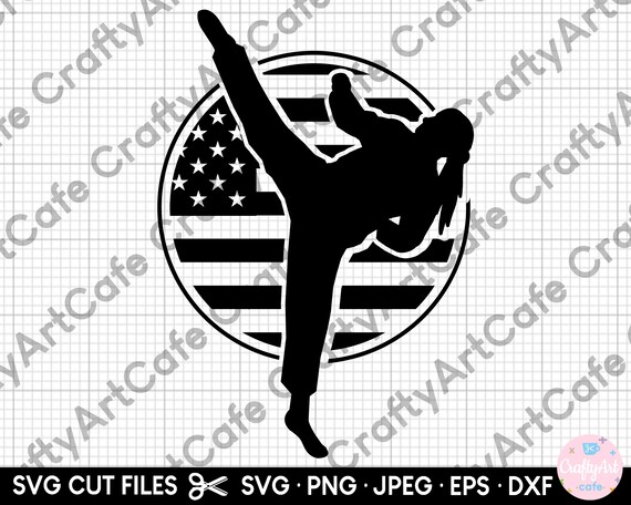 Karate Girl Svg for Cricut Karate Girl Png Usa Flag Svg Usa | Etsy