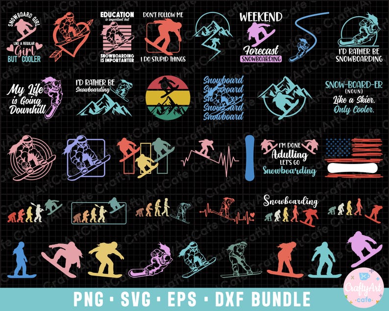 Snowboard Png Snowboard Svg Snowboard Png Bundle Sublimination ...