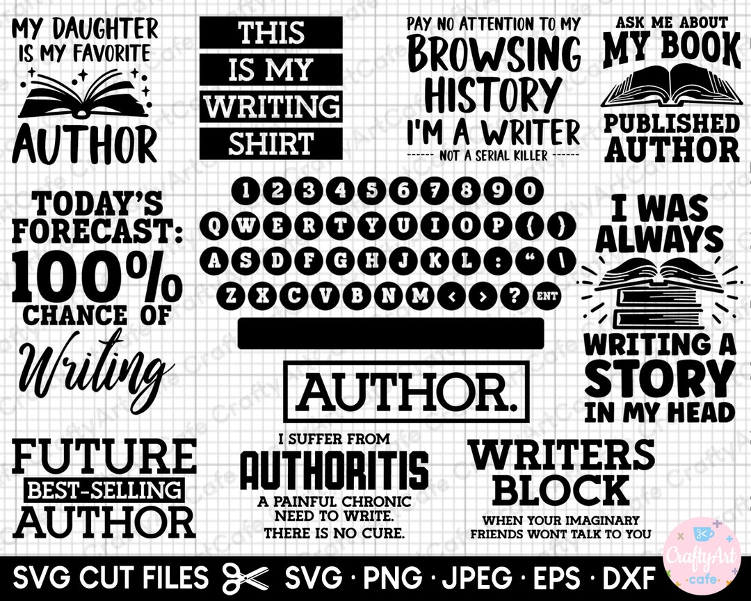 Author Svg, Author Png, Writer Svg, Writer Png, Author Svg Bundle ...