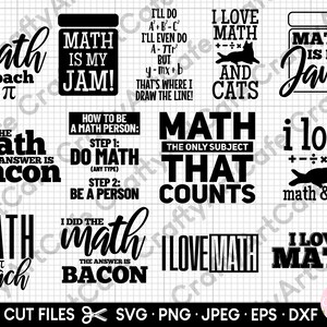 Math Teacher Svg for Shirts Cricut Cut File Bundle Funny Math Teacher ...