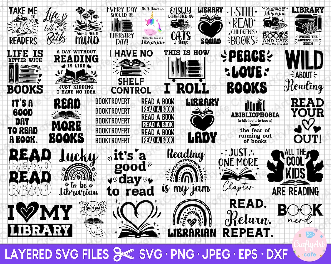 Librarian Svg Bundle Cricut Librarian Png Bundle Free Commercial Use ...
