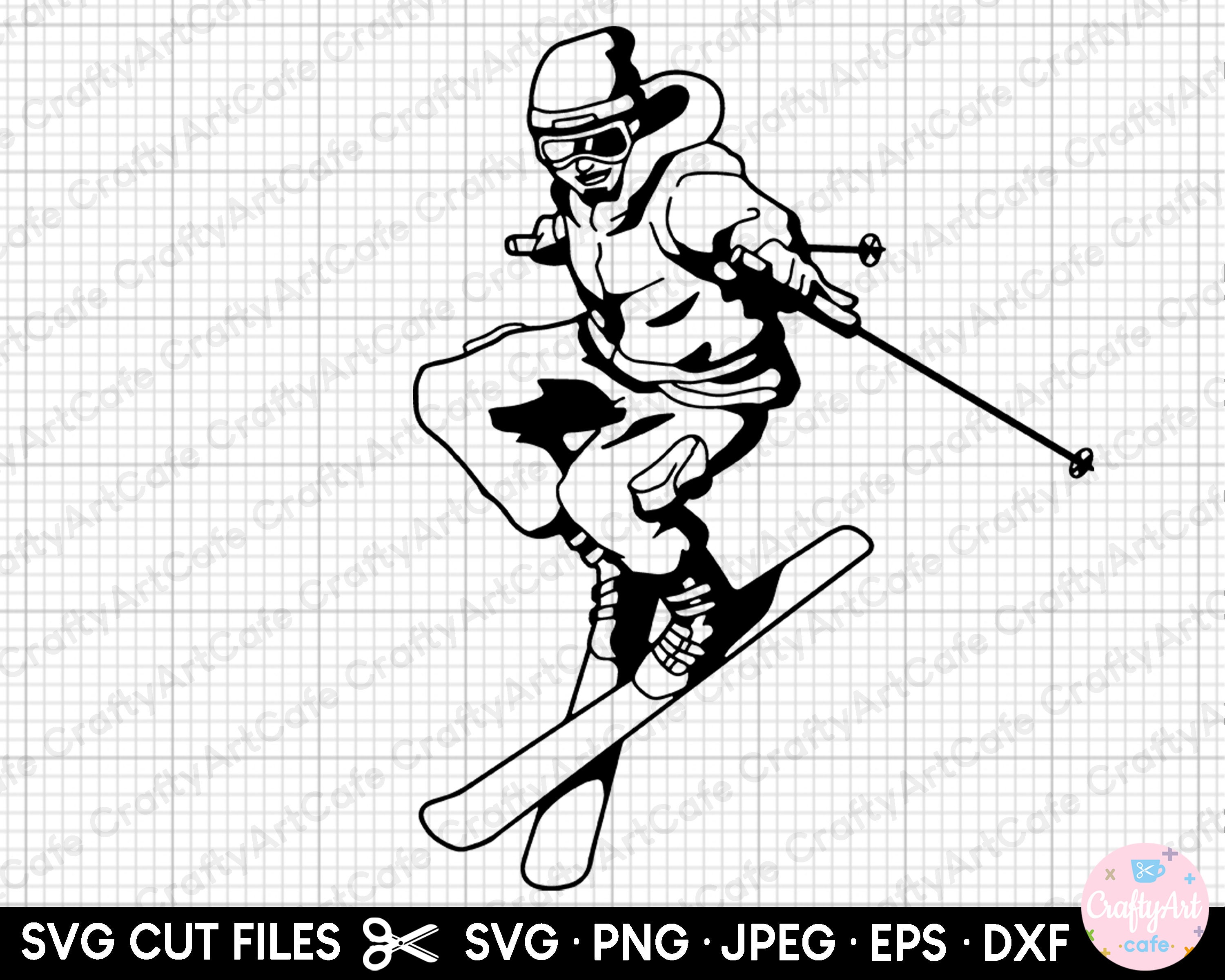 Freestyle Skiier Ski Svg Png Clipart Vector Free Commercial Use - Etsy