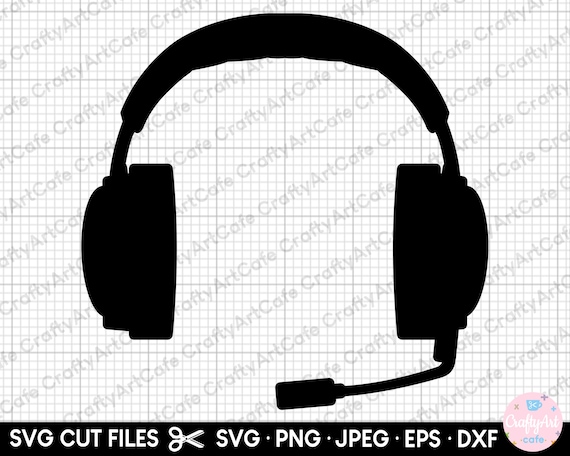 Head Set Svg Gaming Head Set Svg Png Silhouette Vector Clipart | Etsy