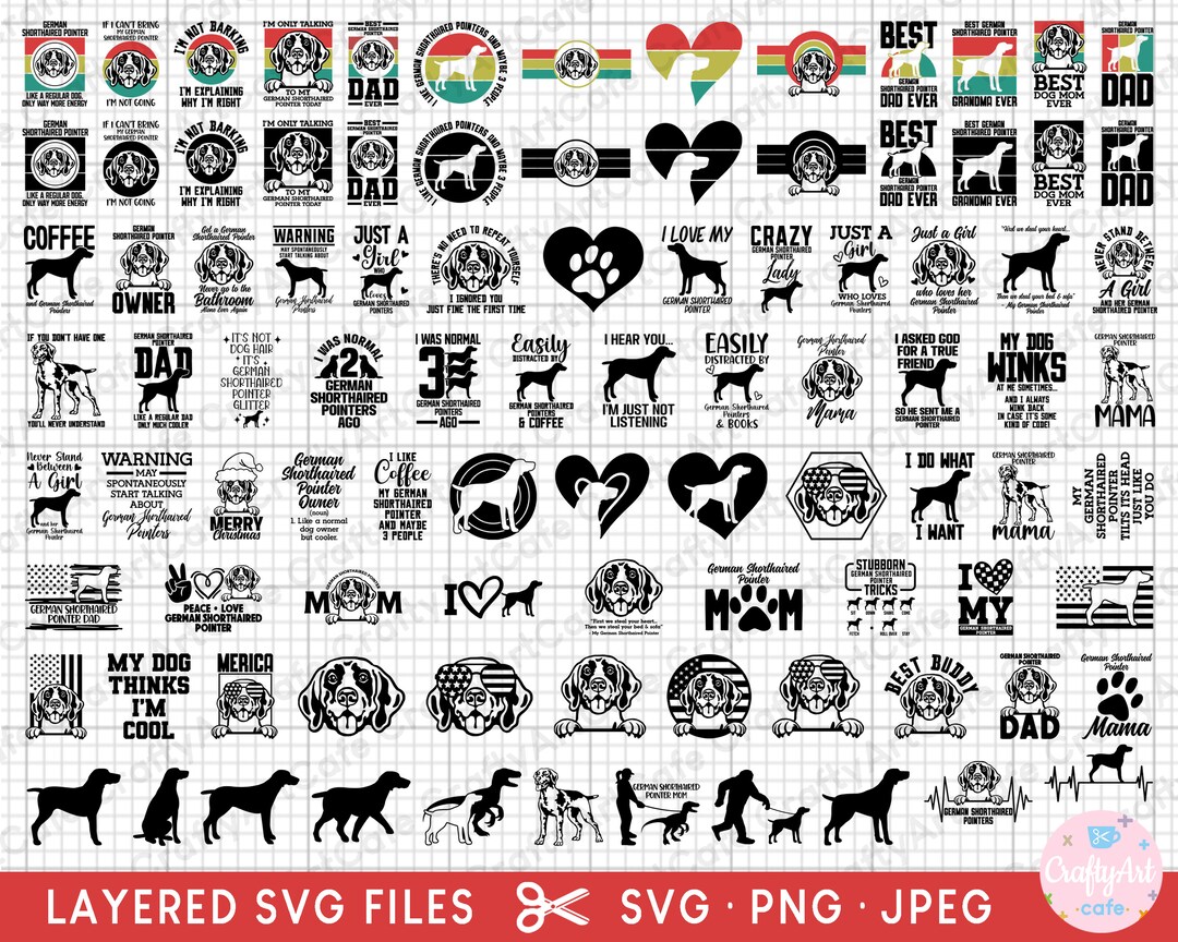 German Shorthaired Pointer Svg Bundle Cricut Gsp Svg German Shorthaired ...