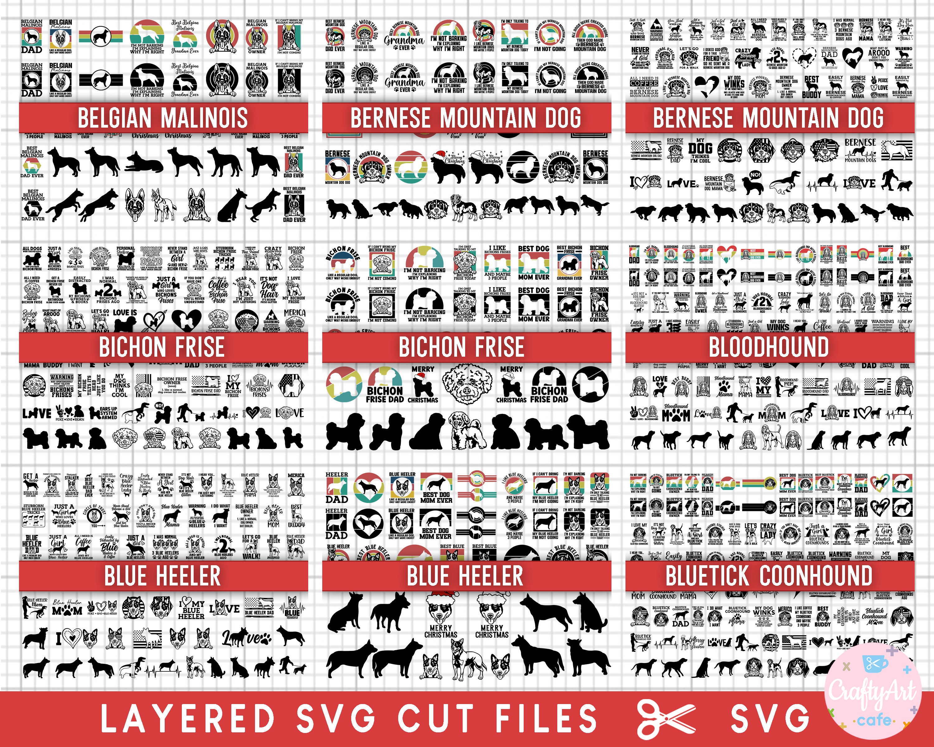 Dog Svg Bundle Cricut Free Commercial Use Dog Breed Mega Bundle Dog ...