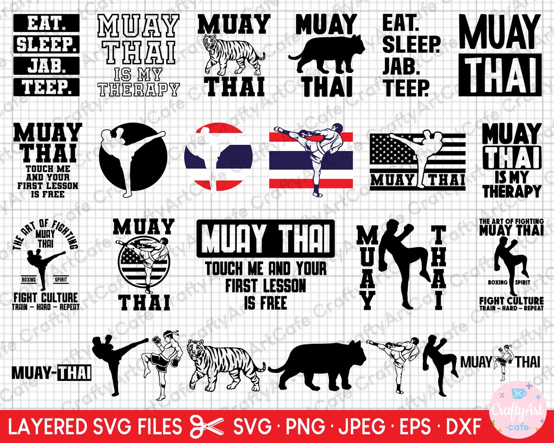 Muay Thai Svg Bundle Cricut, Muay Thai Png Bundle - Etsy