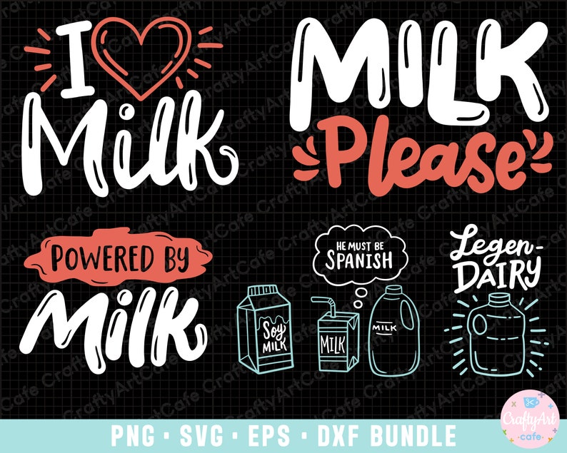 Milk Png Milk Svg Milk Png Bundle Sublimination Commercial Use Milk Eps ...