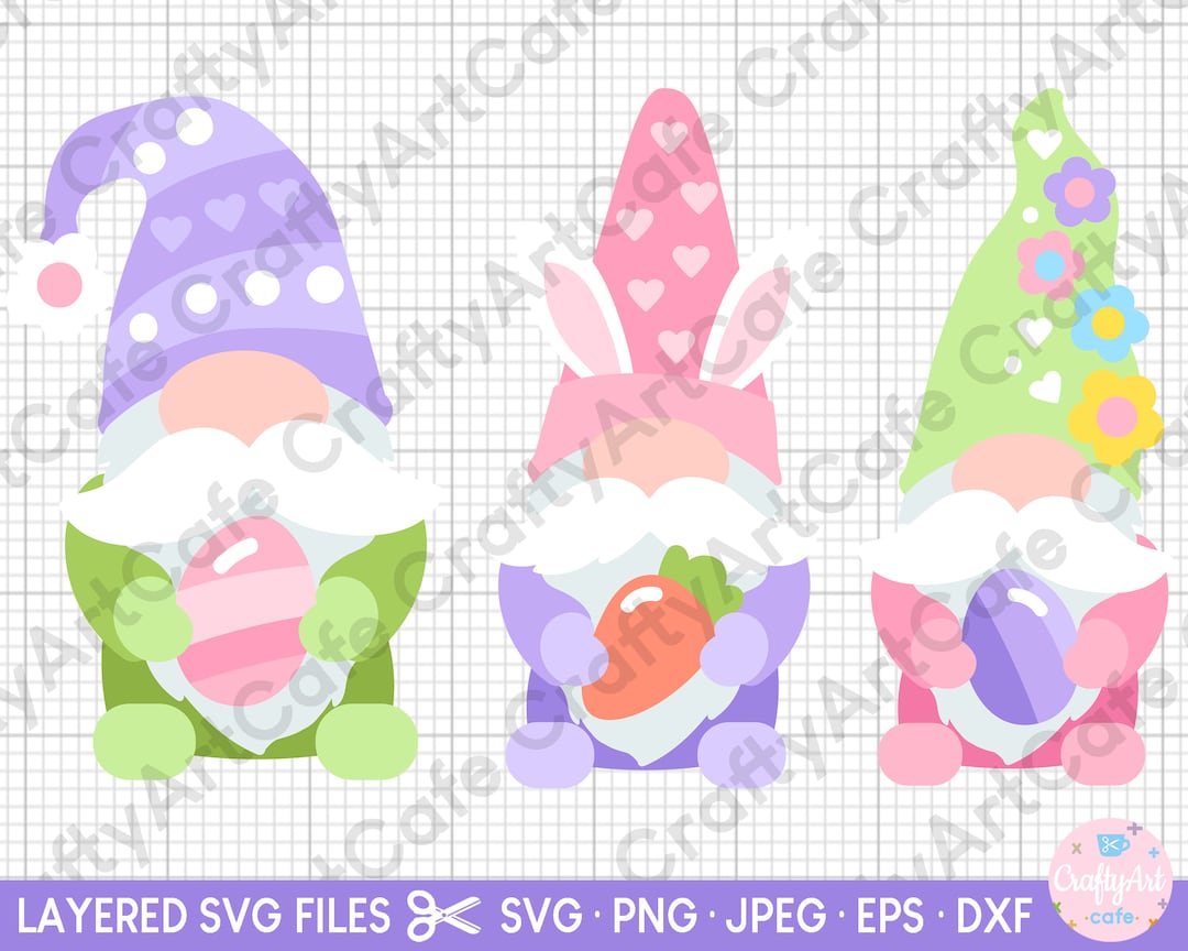 Easter Gnome Svg Bundle for Cricut Commercial Use Easter Gnome Png ...