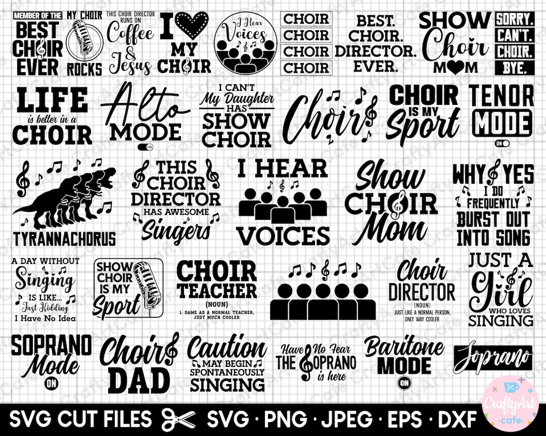 Choir Svg Bundle Cricut Choir Png Bundle Choir Shirt Design Bundle Eps ...