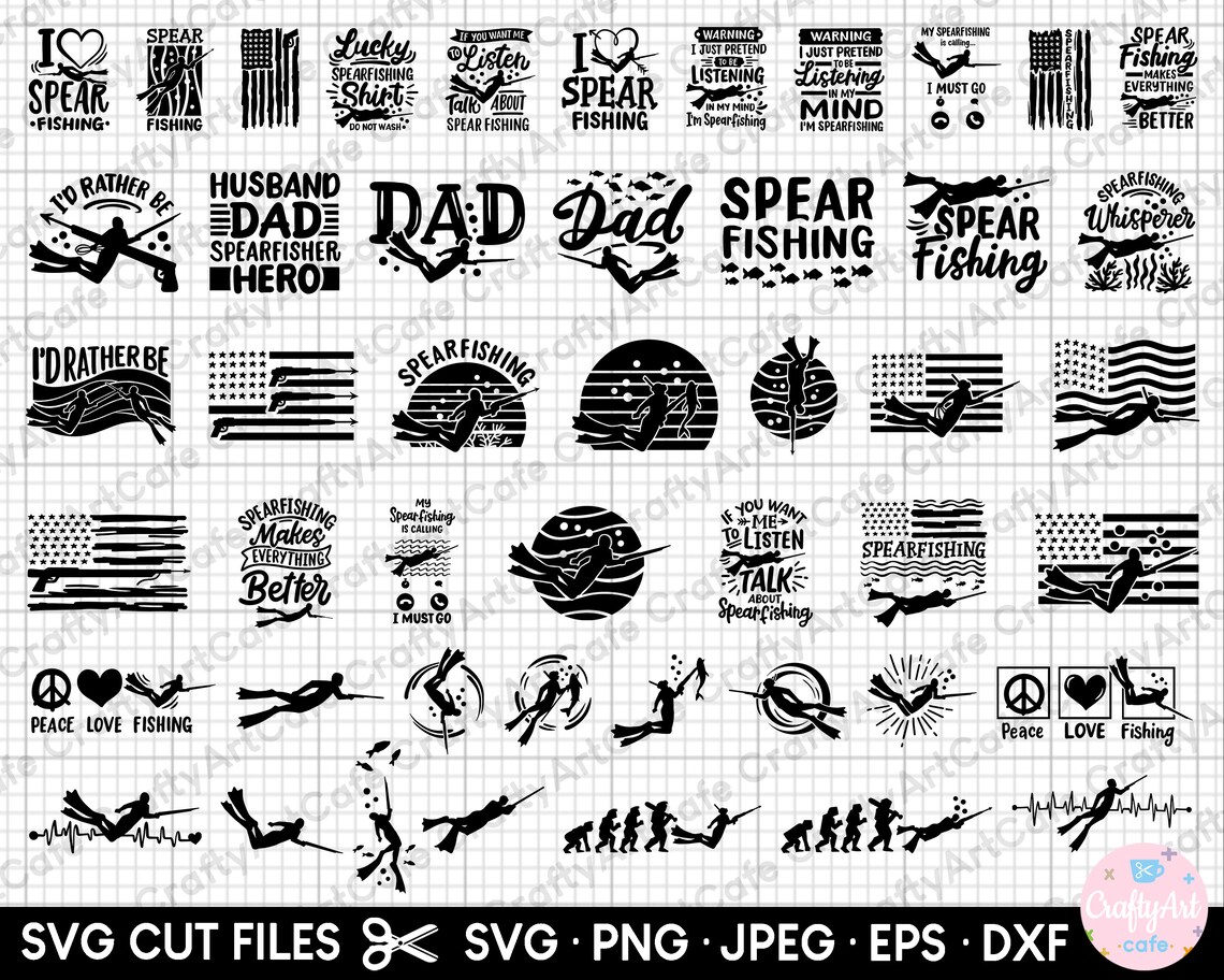 Spearfishing Svg Bundle Spearfishing Png Bundle Spearfisher Svg Bundle ...