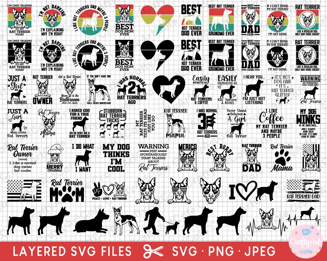 Rat Terrier Svg Bundle Cricut Rat Terrier Png Bundle Rat Terrier ...