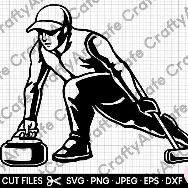 Curling Sport Svg - Etsy
