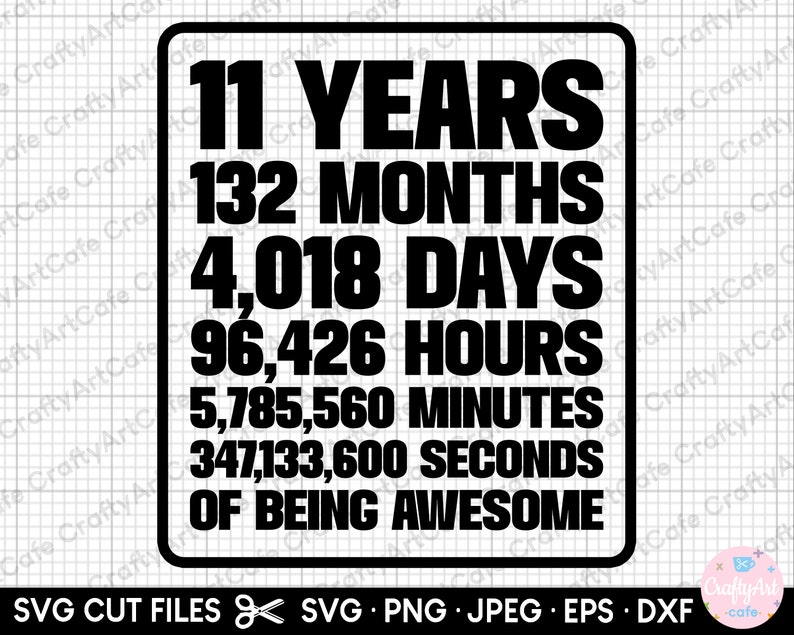 11th Birthday Svg - Etsy