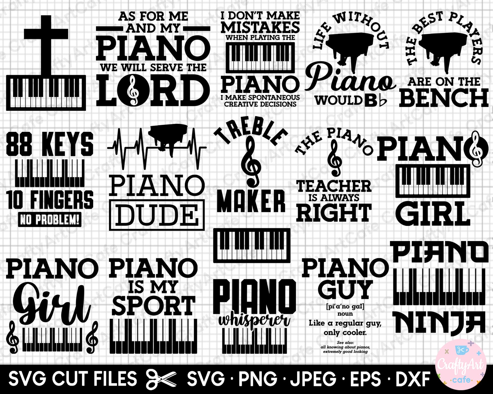 Piano Svg Bundle, Piano Png Bundle, Piano Svg, Piano Png, Piano Player ...