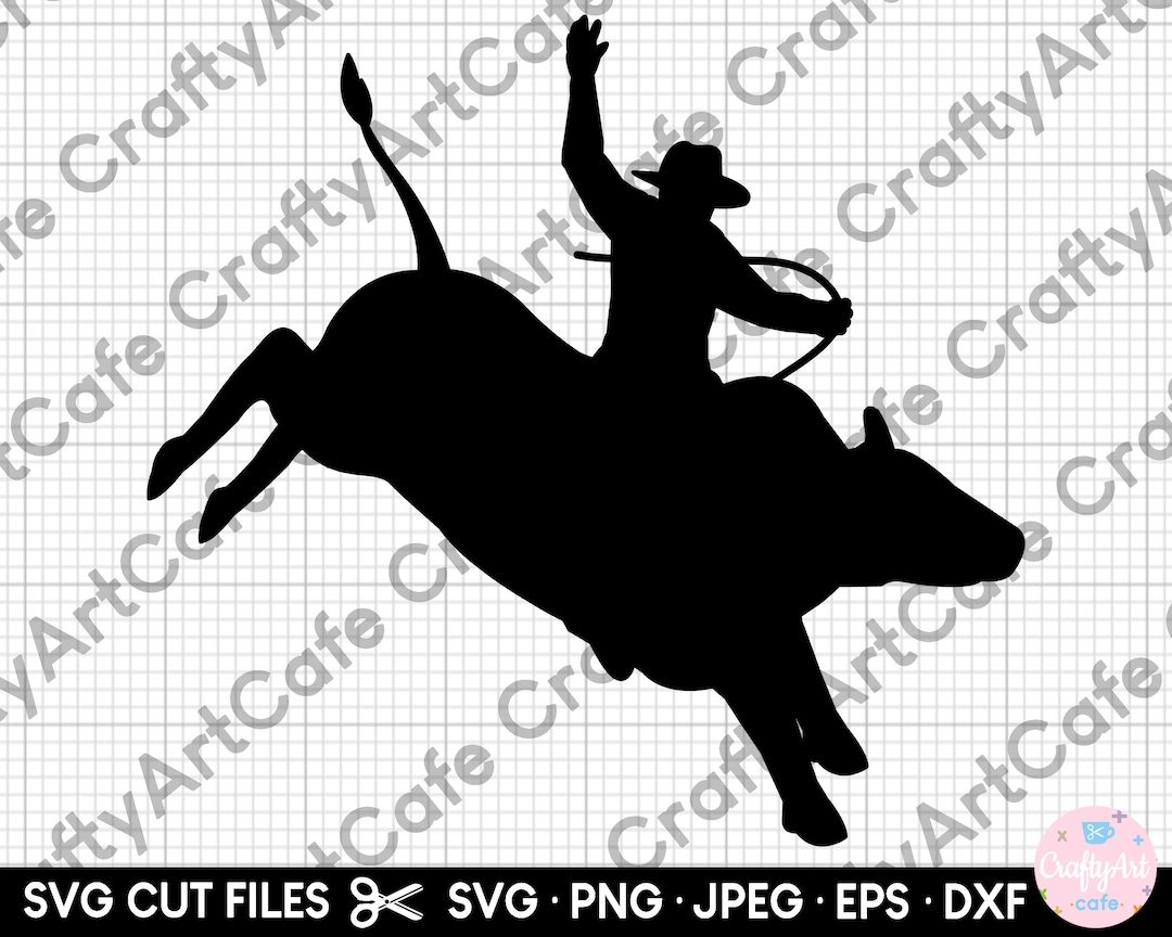 Bull Rider Svg Rodeo Svg Bull Riding Svg Bull Rider Silhouette Svg Bull ...