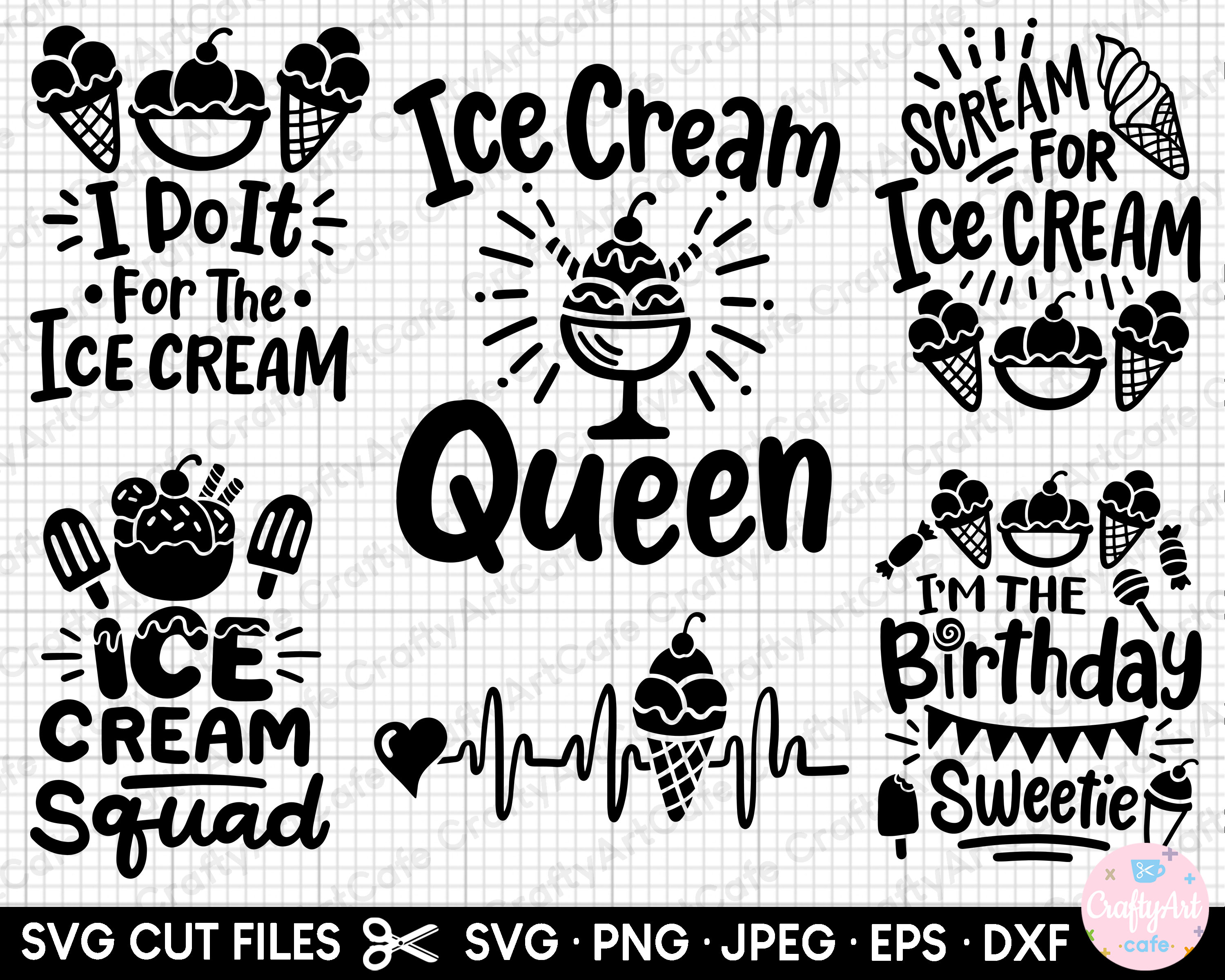Ice Cream Svg Bundle Ice Cream Png Bundle Ice Cream Svg Cricut Shirt ...