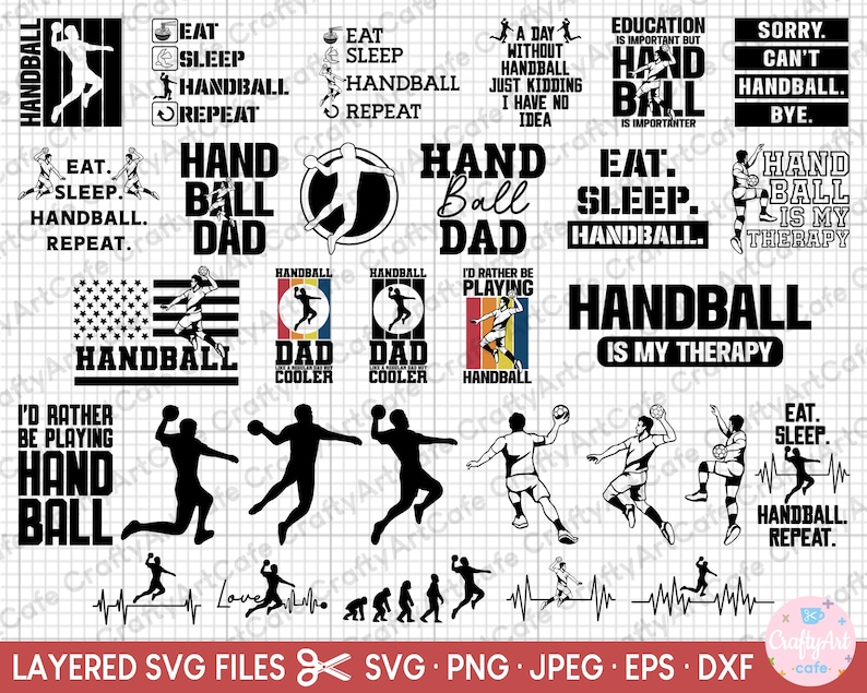 Handball Svg Bundle Handball Png Bundle Handball Player Vector ...