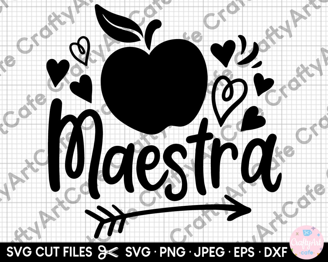 Maestra svg para cricut maestra png profesora de español svg maestra ...
