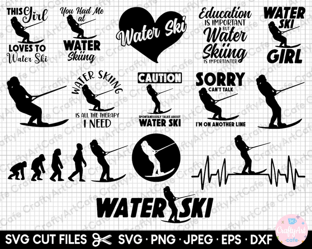 Waker Ski Svg Bundle Water Ski Clipart Water Ski Silhouette - Etsy