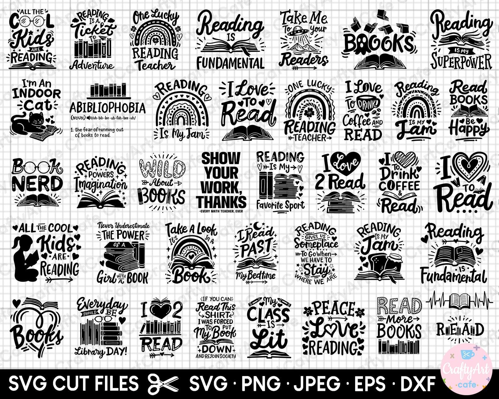 Reader Svg Bundle Librarian Svg Bundle English Teacher Svg - Etsy