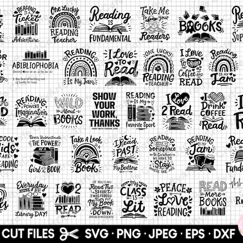 Reader Svg Bundle Librarian Svg Bundle English Teacher Svg - Etsy