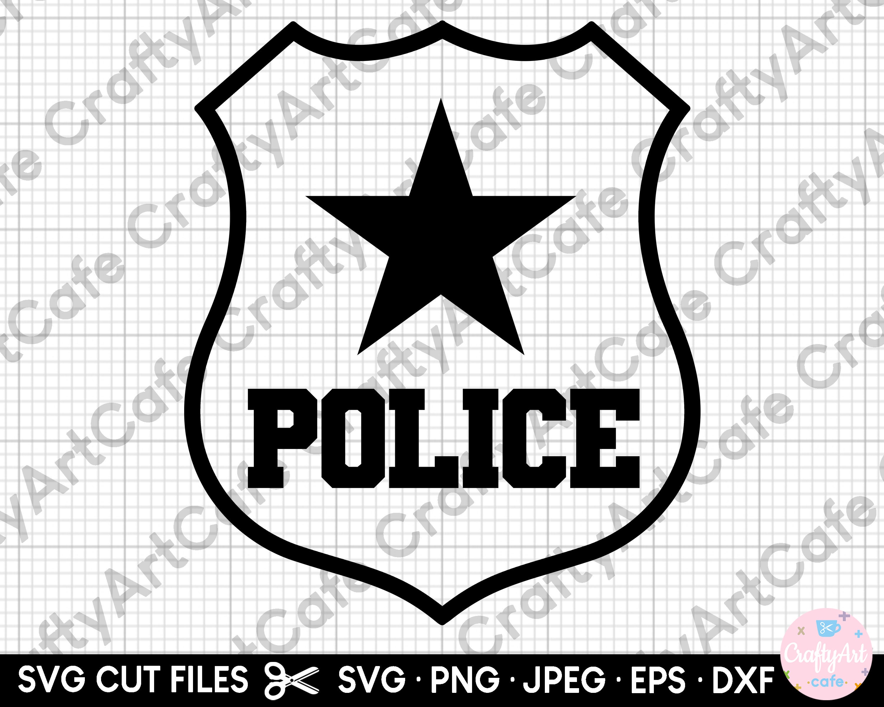 Police Badge Svg Png for Cricut for Shirts Vector Clipart Commercial ...