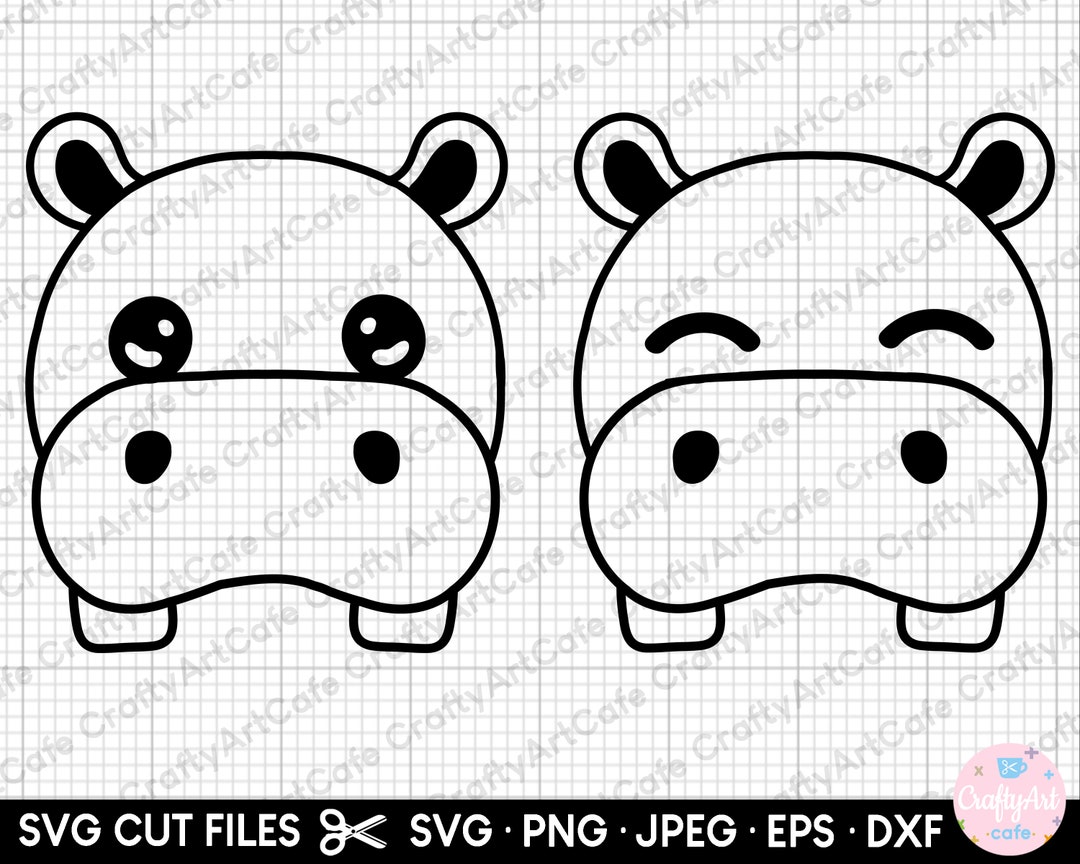 Hippo Clipart Cute Hippo Svg Baby Hippo Png Hippo Vector Commercial Use ...
