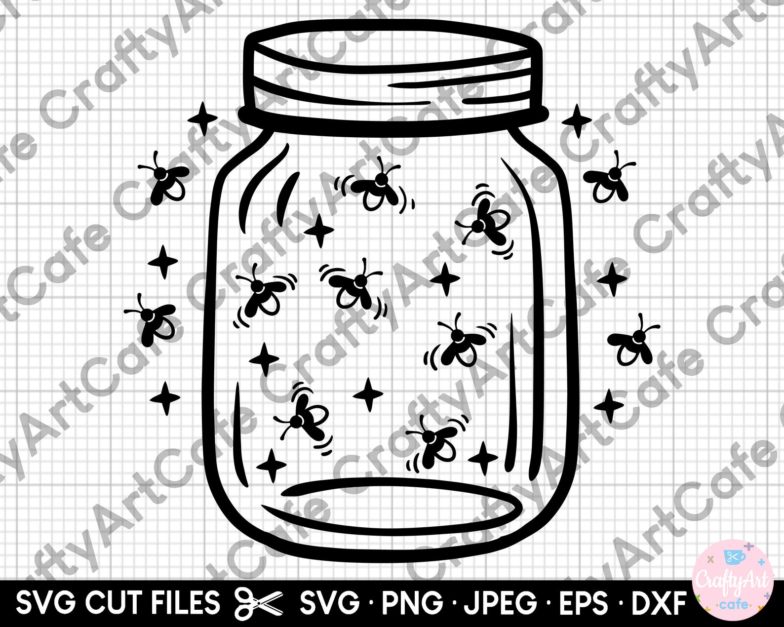 Fireflies Svg Firefly Svg Png Fireflies in a Jar Canning Svg Png Eps ...