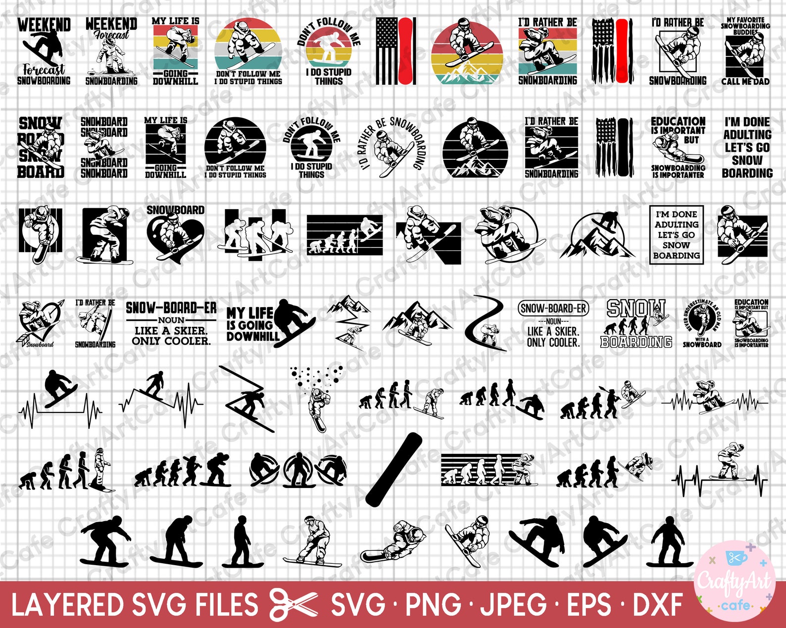 Snowboard Svg Bundle Snowboarder Svg Bundle Snowboarding Svg Bundle ...