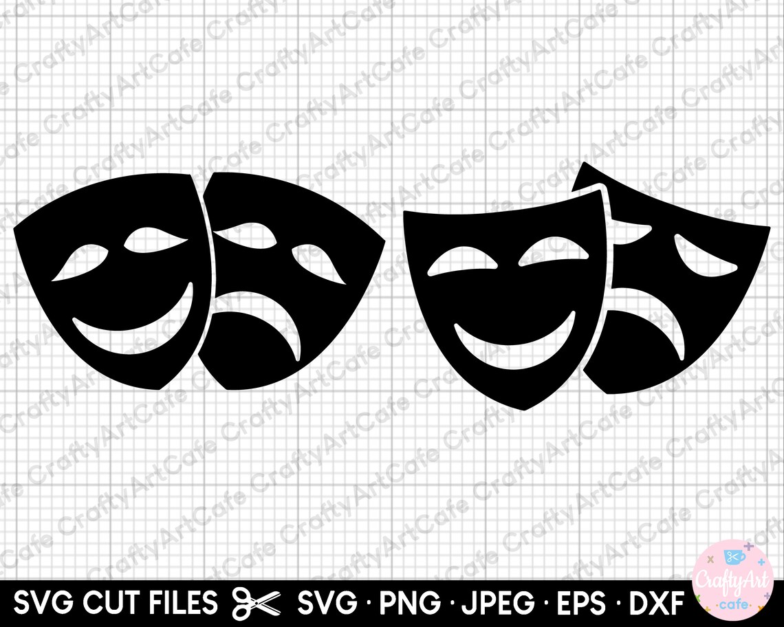 Theater Mask Svg Png Silhouette - Etsy