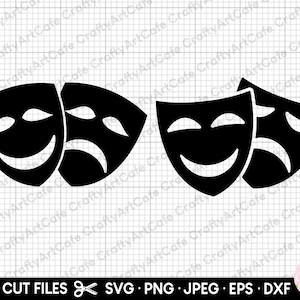 Theater Mask Svg Png Silhouette - Etsy